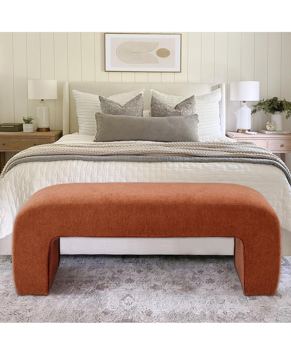 Click here for 47" Velvet Upholstered Waterfall Bench  Moder... prices