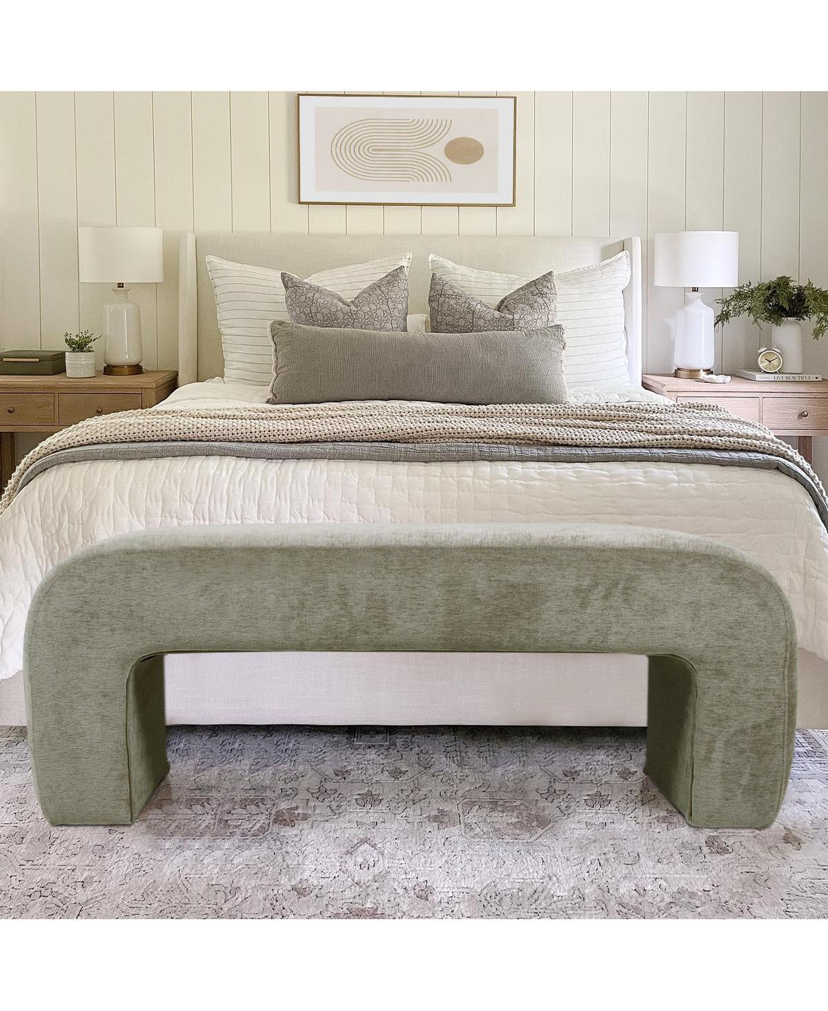 Click here for 47" Velvet Upholstered Waterfall Bench  Moder... prices