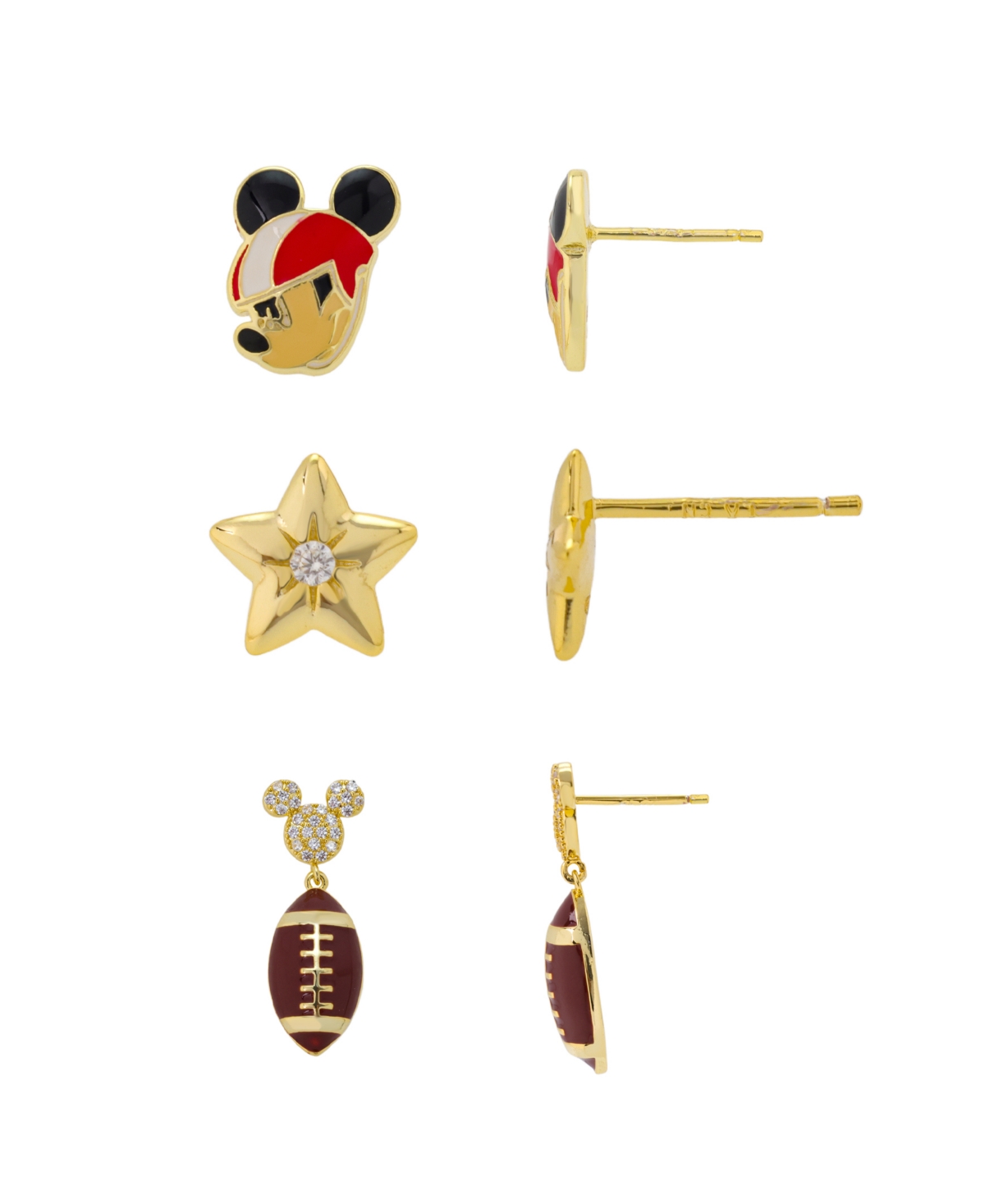 Click here for Disney Cubic Zirconia Mickey Mouse Football Earrin... prices