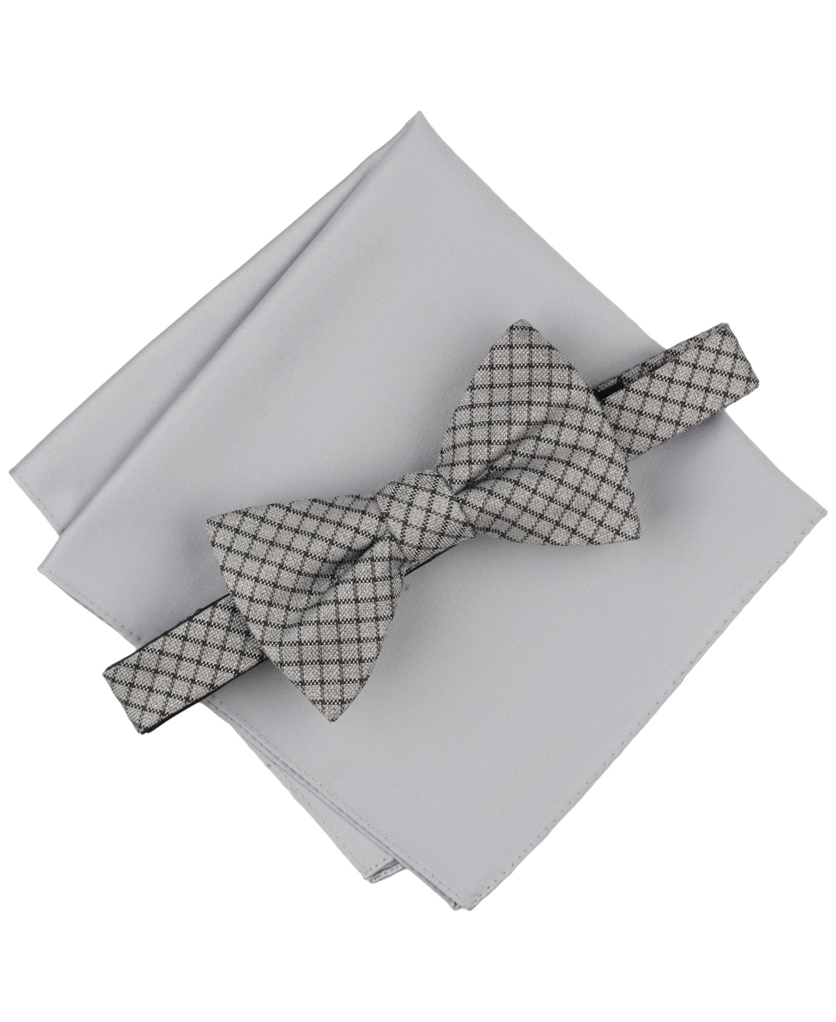 Click here for Alfani Mens Huron Plaid Bow Tie & Solid Pocket Squ... prices