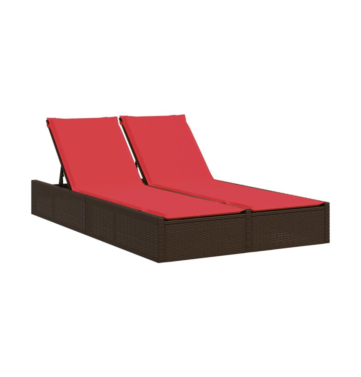 Click here for Double Sun Lounger with Cushions Brown Poly Rattan... prices