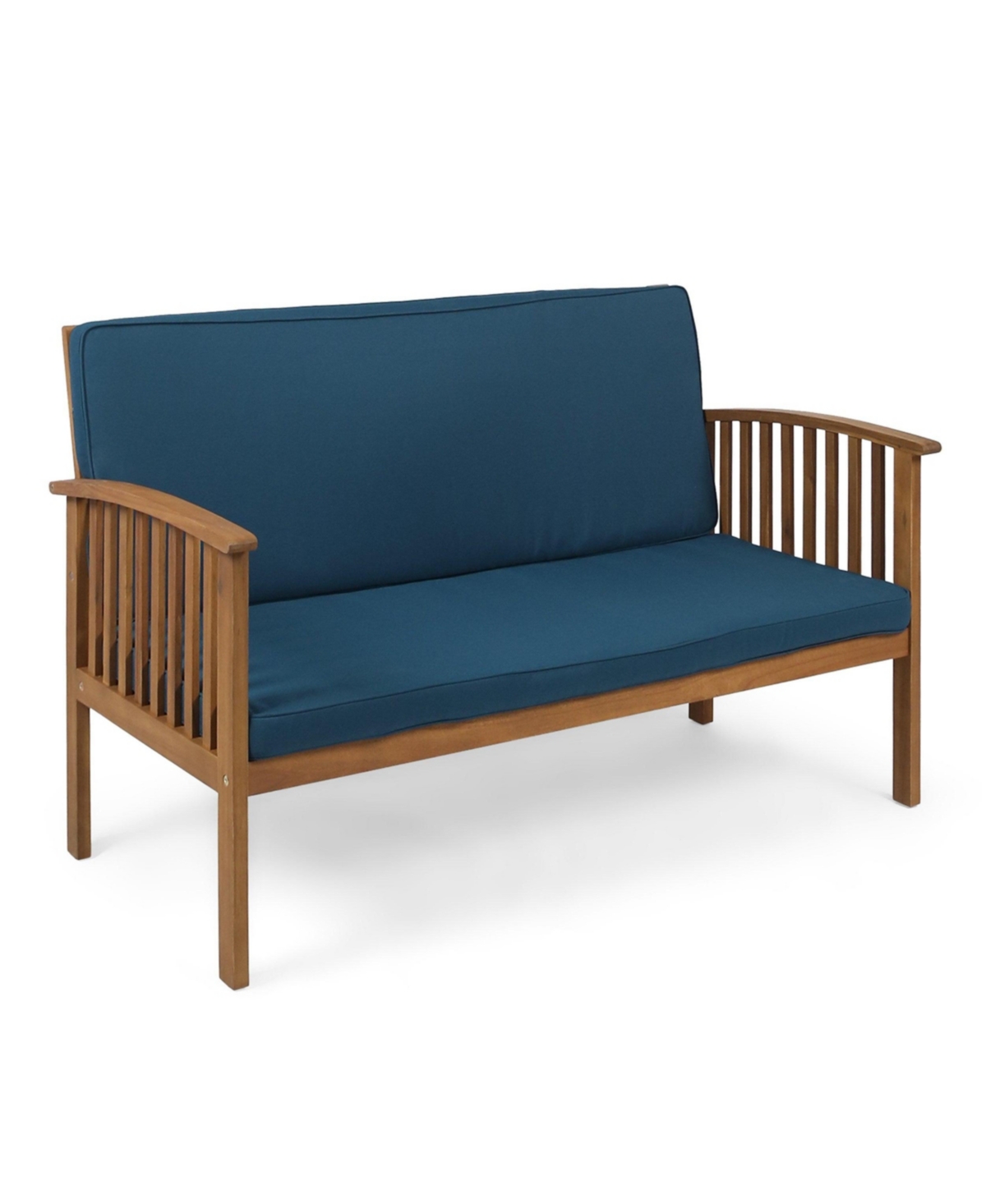 Click here for Outdoor Acacia Wood Couch with Teal Cushions Loves... prices
