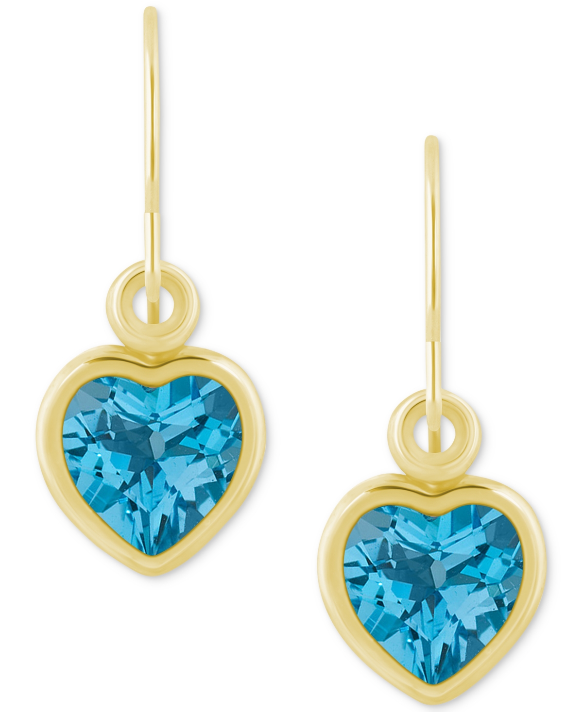 Click here for Gemstone Heart Drop Earrings in 10k Yellow Gold (a... prices