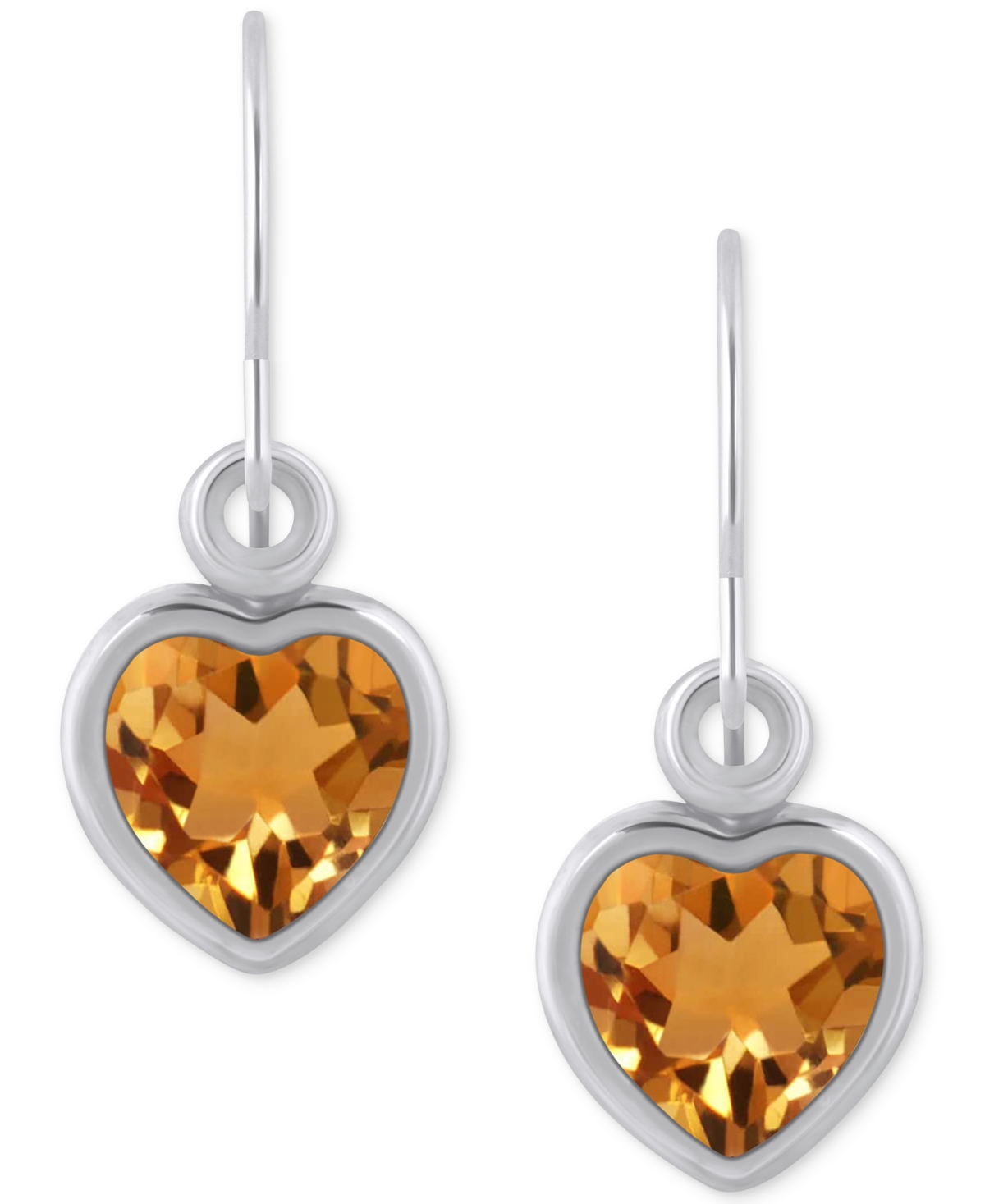 Click here for Gemstone Heart Drop Earrings in 10k Yellow Gold (a... prices