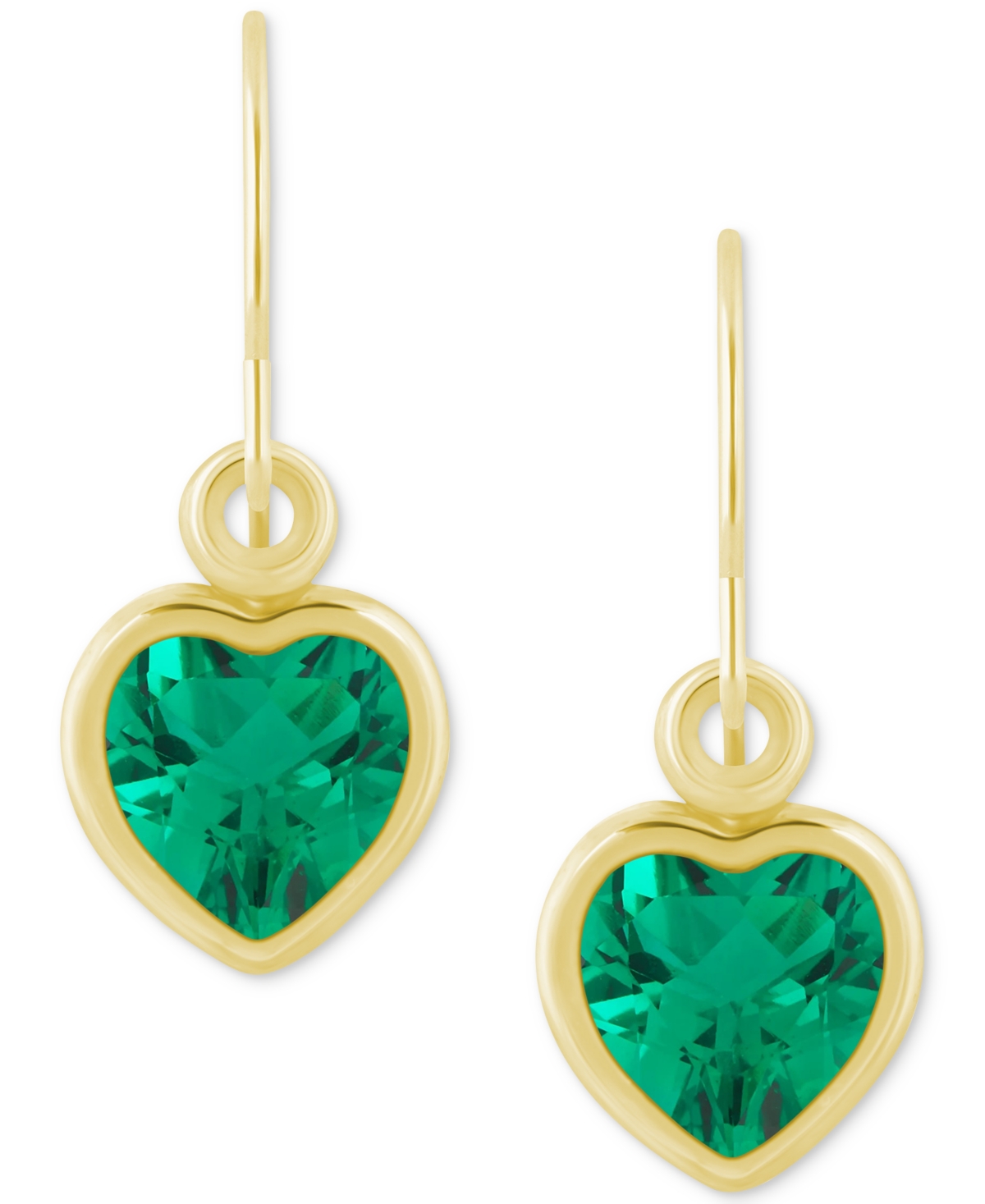 Click here for Gemstone Heart Drop Earrings in 10k Yellow Gold (a... prices