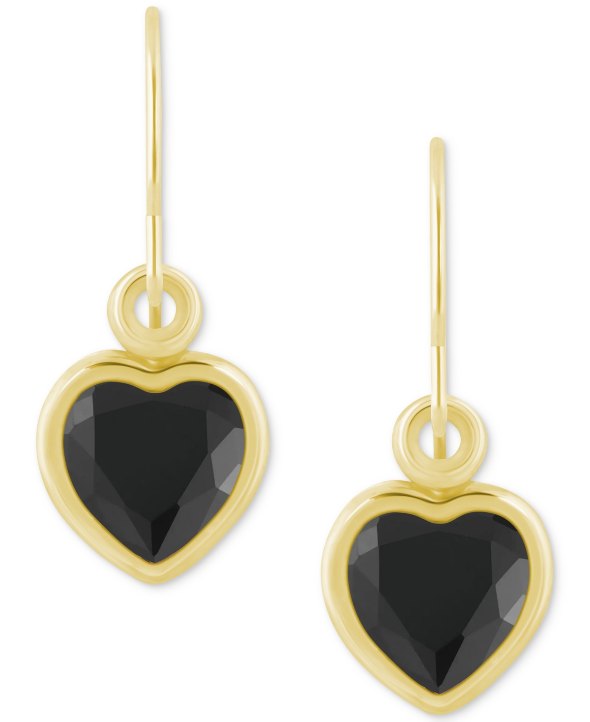 Click here for Gemstone Heart Drop Earrings in 10k Yellow Gold (a... prices