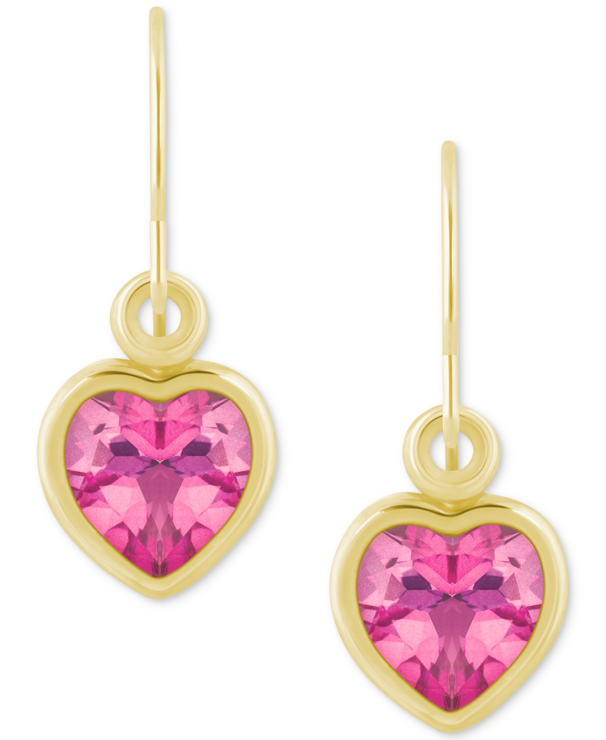 Click here for Gemstone Heart Drop Earrings in 10k Yellow Gold (a... prices