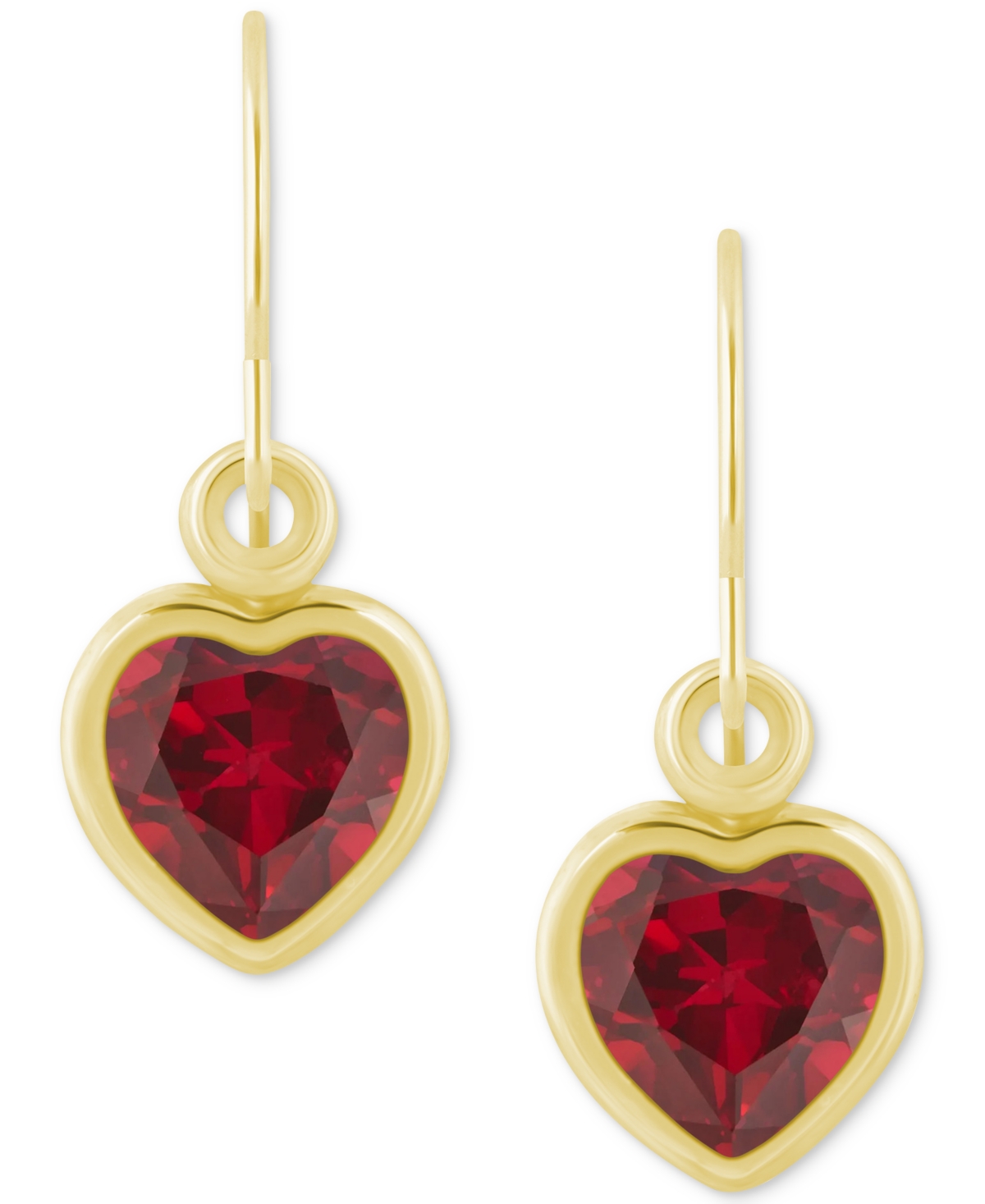 Click here for Gemstone Heart Drop Earrings in 10k Yellow Gold (a... prices