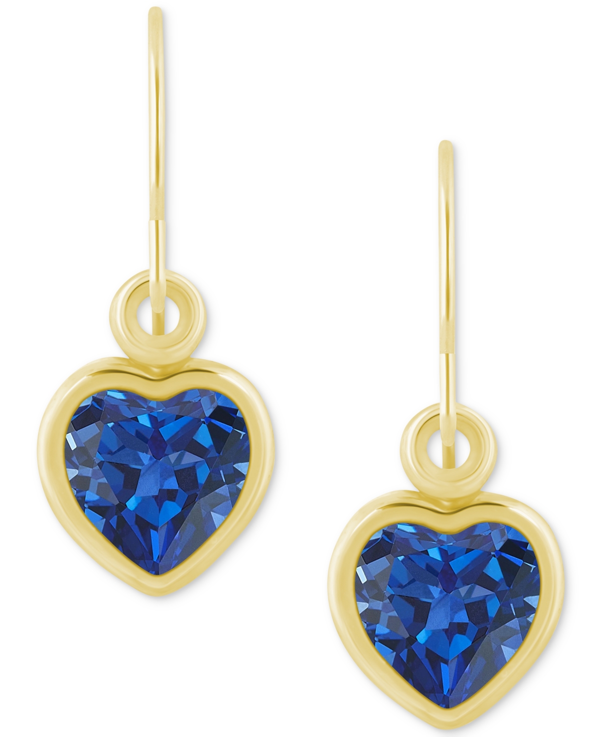 Click here for Gemstone Heart Drop Earrings in 10k Yellow Gold (a... prices