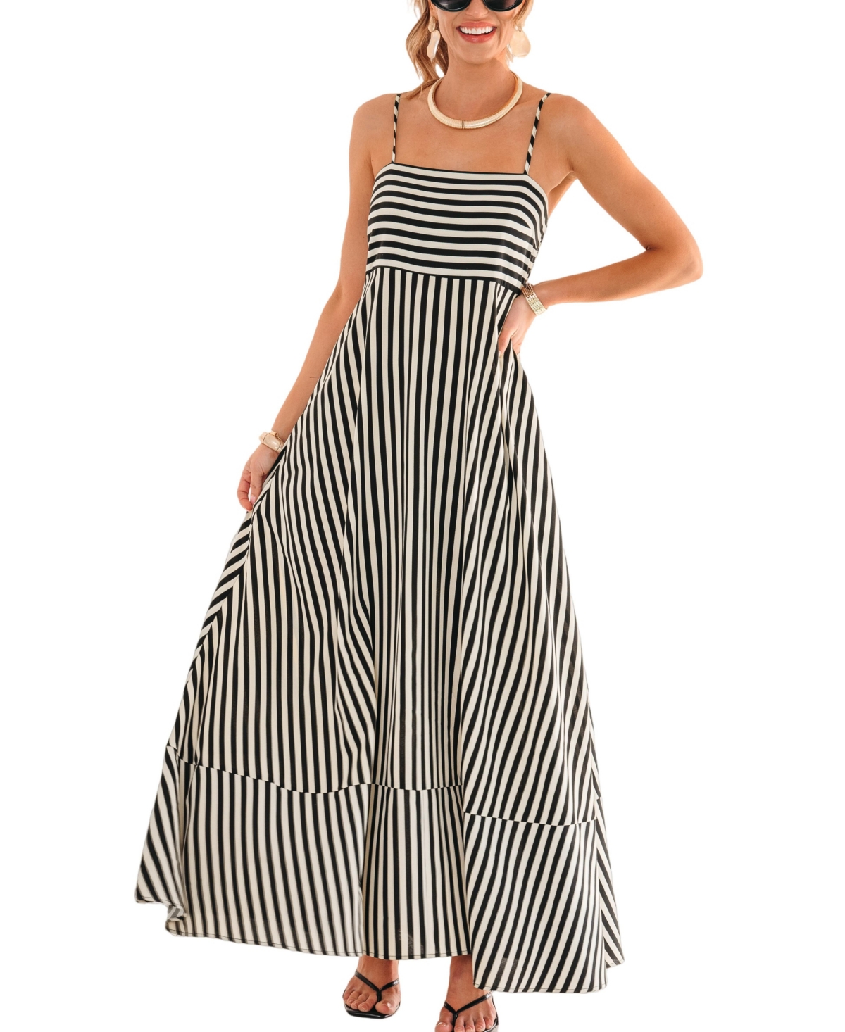 Click here for Cupshe Womens Subtle Lines Striped Maxi Beach Dres... prices