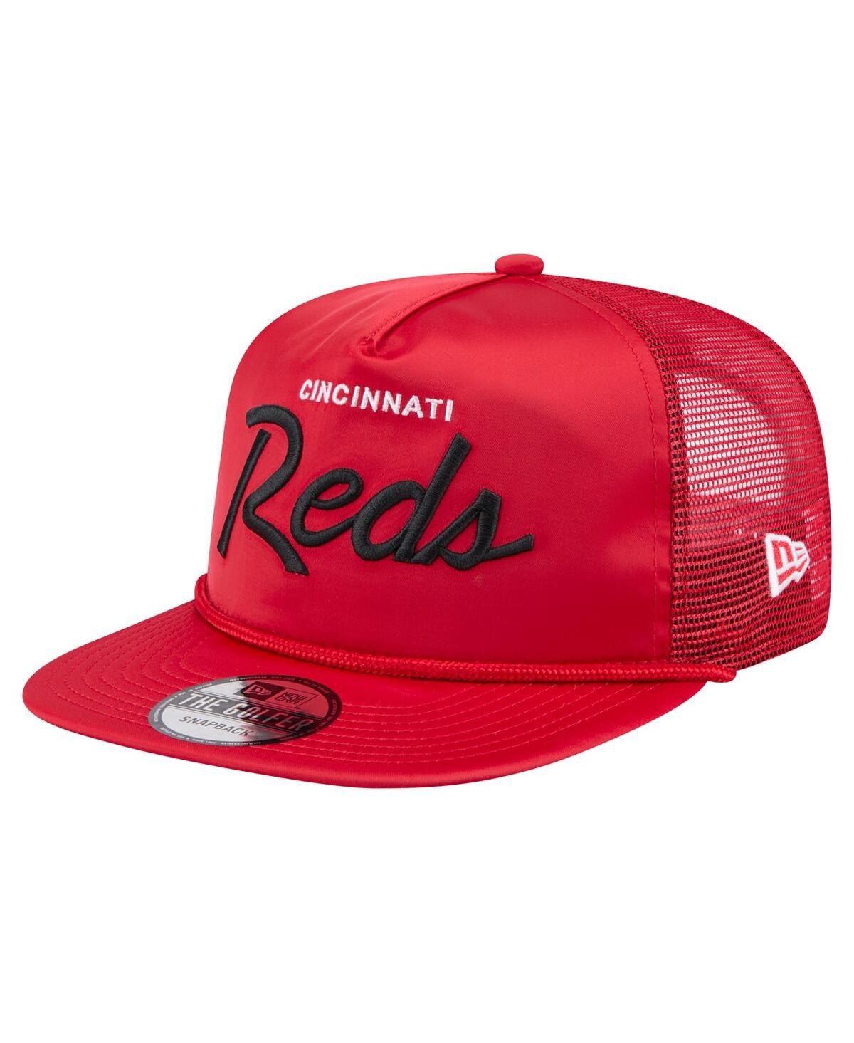 Click here for New Era Mens Red Cincinnati Reds Retro Satin Scrip... prices