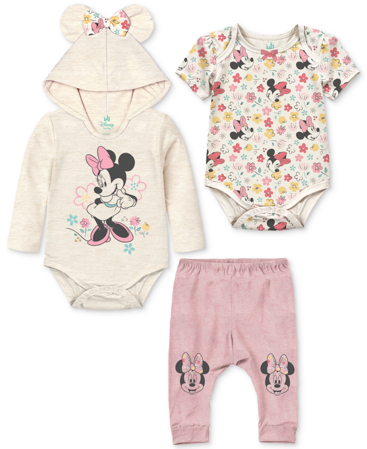 Click here for Disney Baby Girls 3-Pc. Minnie Mouse Bodysuits & J... prices