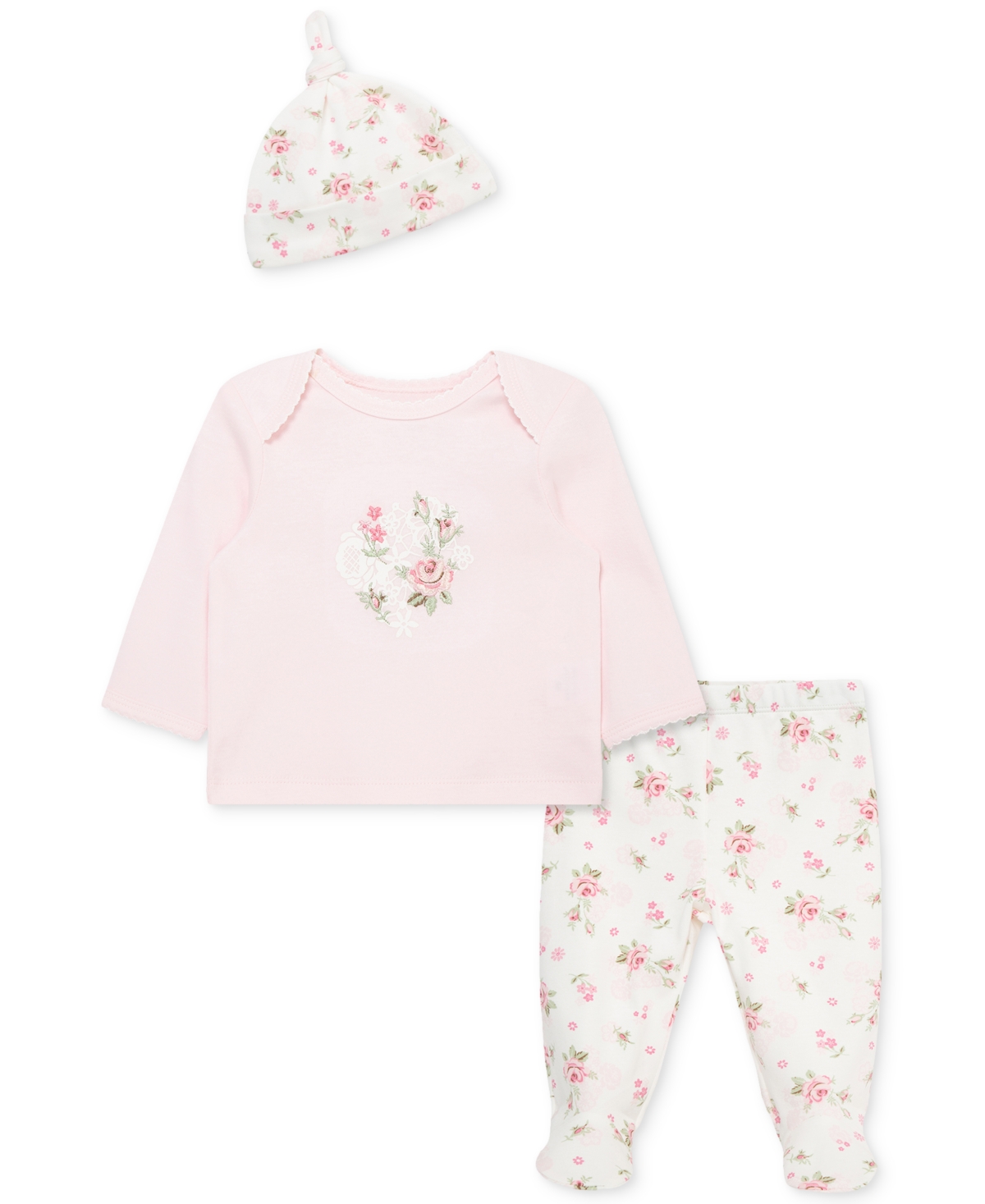 Click here for Little Me Baby Girls Cotton Lace Floral Top  Hat &... prices
