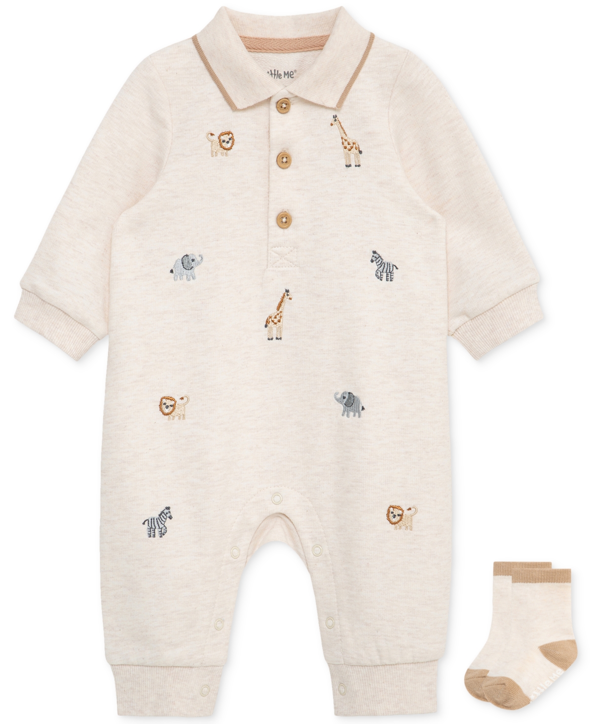 Click here for Little Me Baby Boys Safari Coverall & Socks  2 Pie... prices