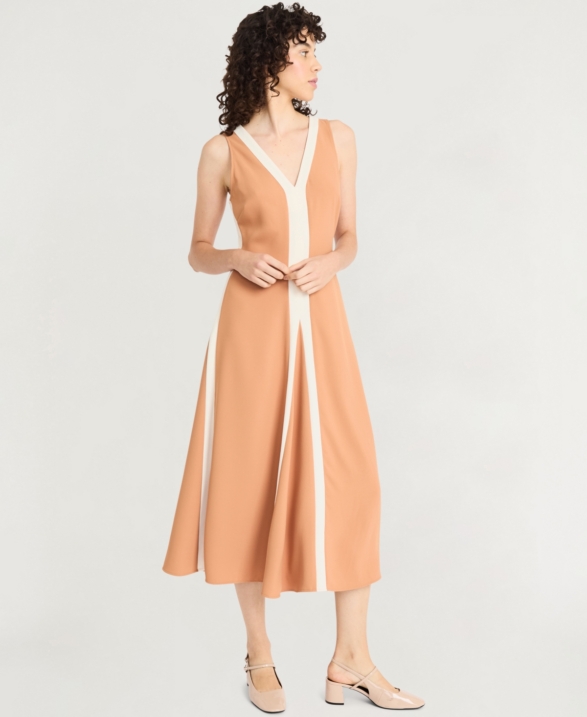 Click here for Luxely Womens V-Neck Midi Dress - Hazel prices