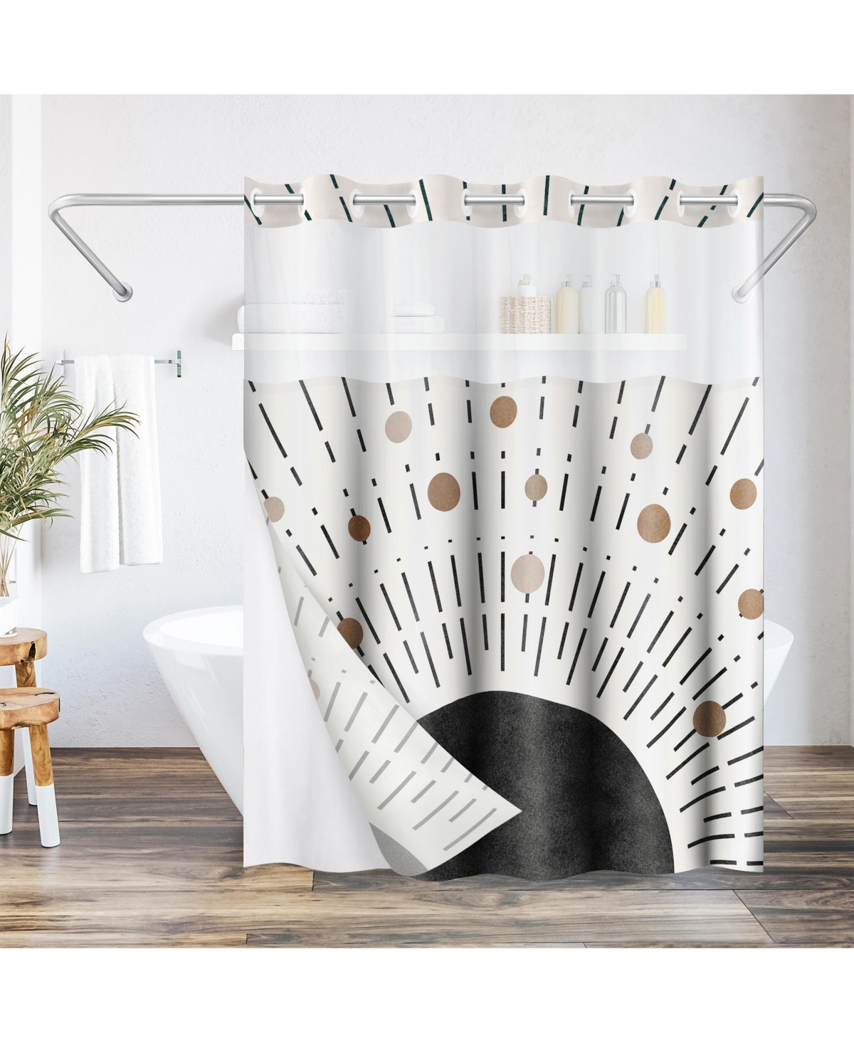 Click here for Americanflat 72x75 Hookless Shower Curtain - Abstr... prices