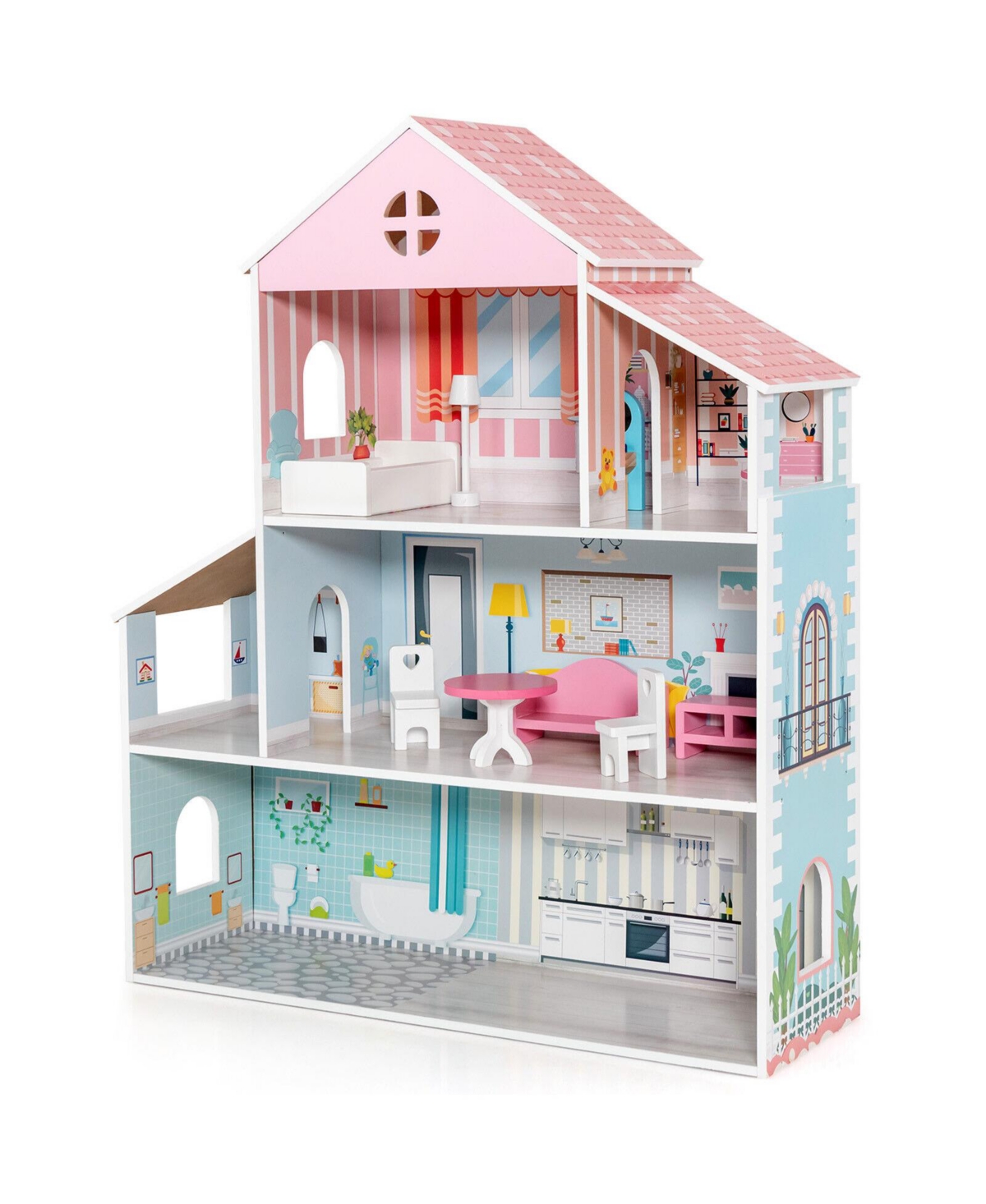 Click here for 3-Tier Toddler Doll House with Furniture Gift for... prices