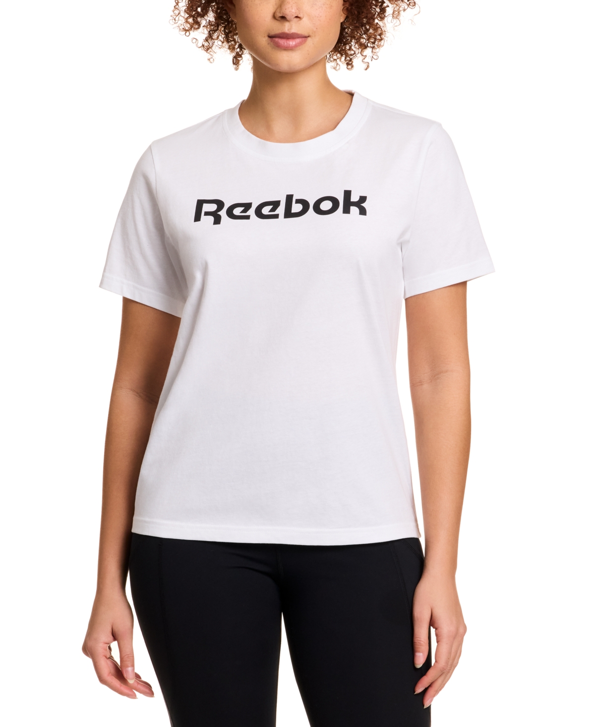 Click here for Reebok Womens Cotton Logo-Graphic Crewneck T-Shirt... prices