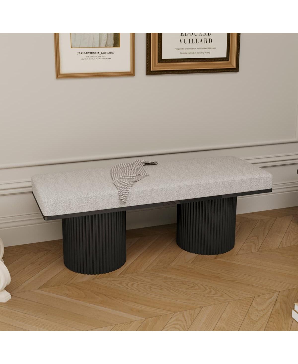 Click here for Upholstered Bed End Bench with Chunky Round Legs M... prices