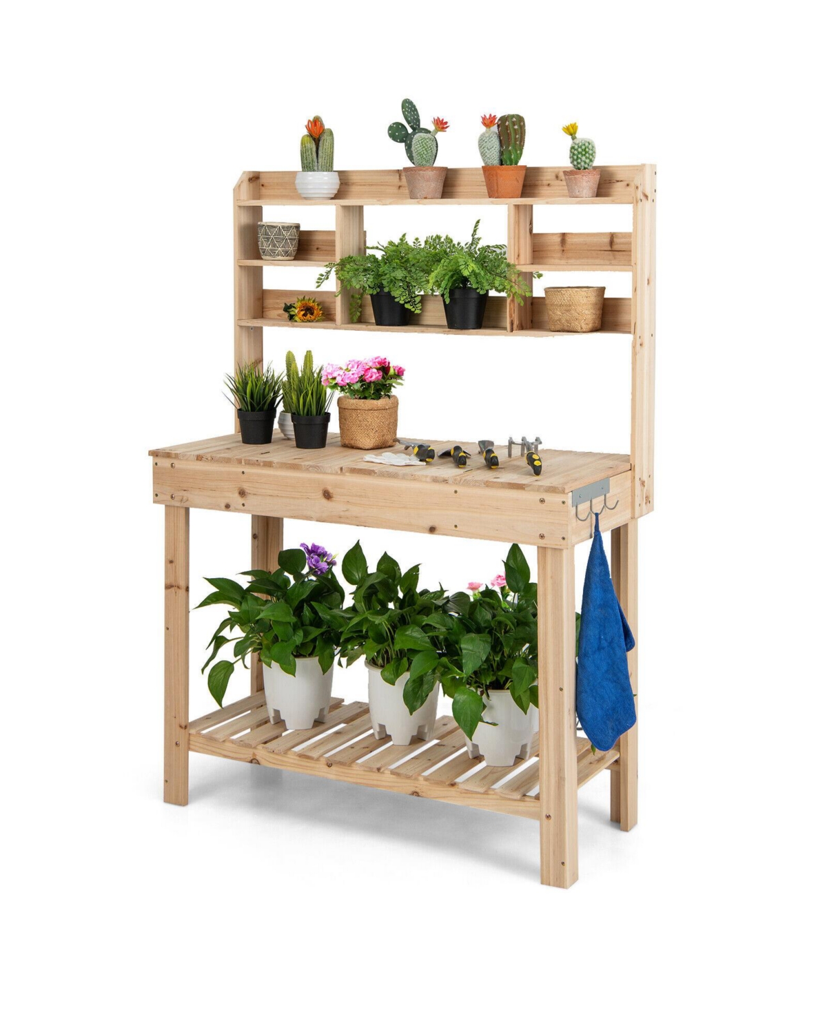 Click here for Large Garden Potting Bench Table with Display Rack... prices