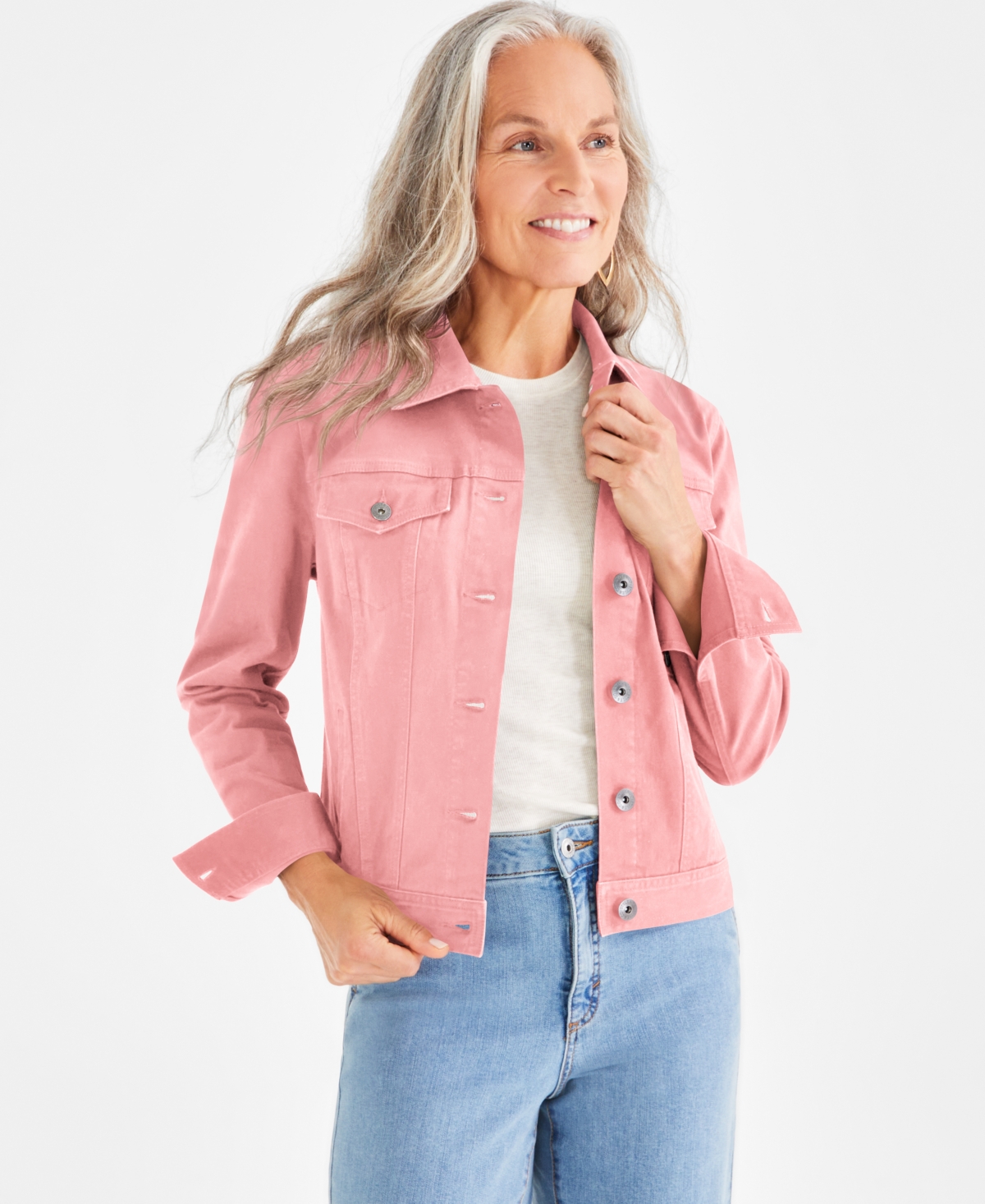 Click here for Style & Co Womens Classic Denim Jacket  Created fo... prices