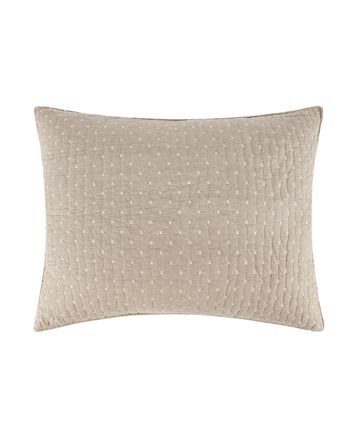 Click here for Levtex Cross Stitch Sham  Standard - Taupe prices