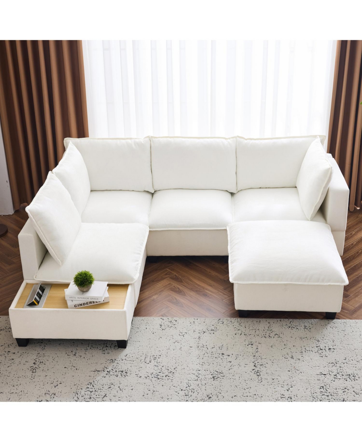 Click here for 90 U-Shaped Sectional Sofa with Ottoman & Charging... prices