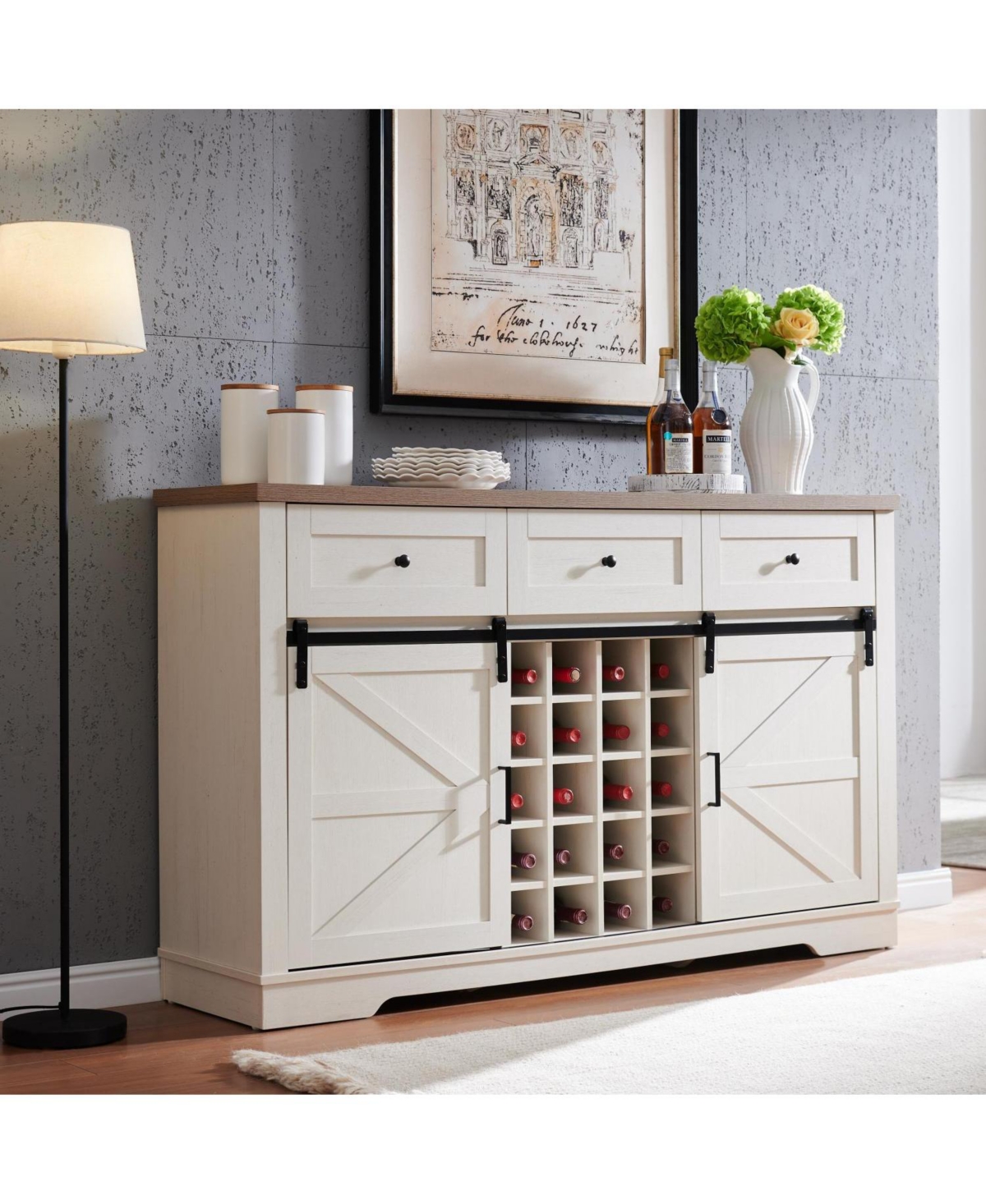 Click here for Streamdale Farmhouse Wine Bar Cabinet  Sliding Bar... prices