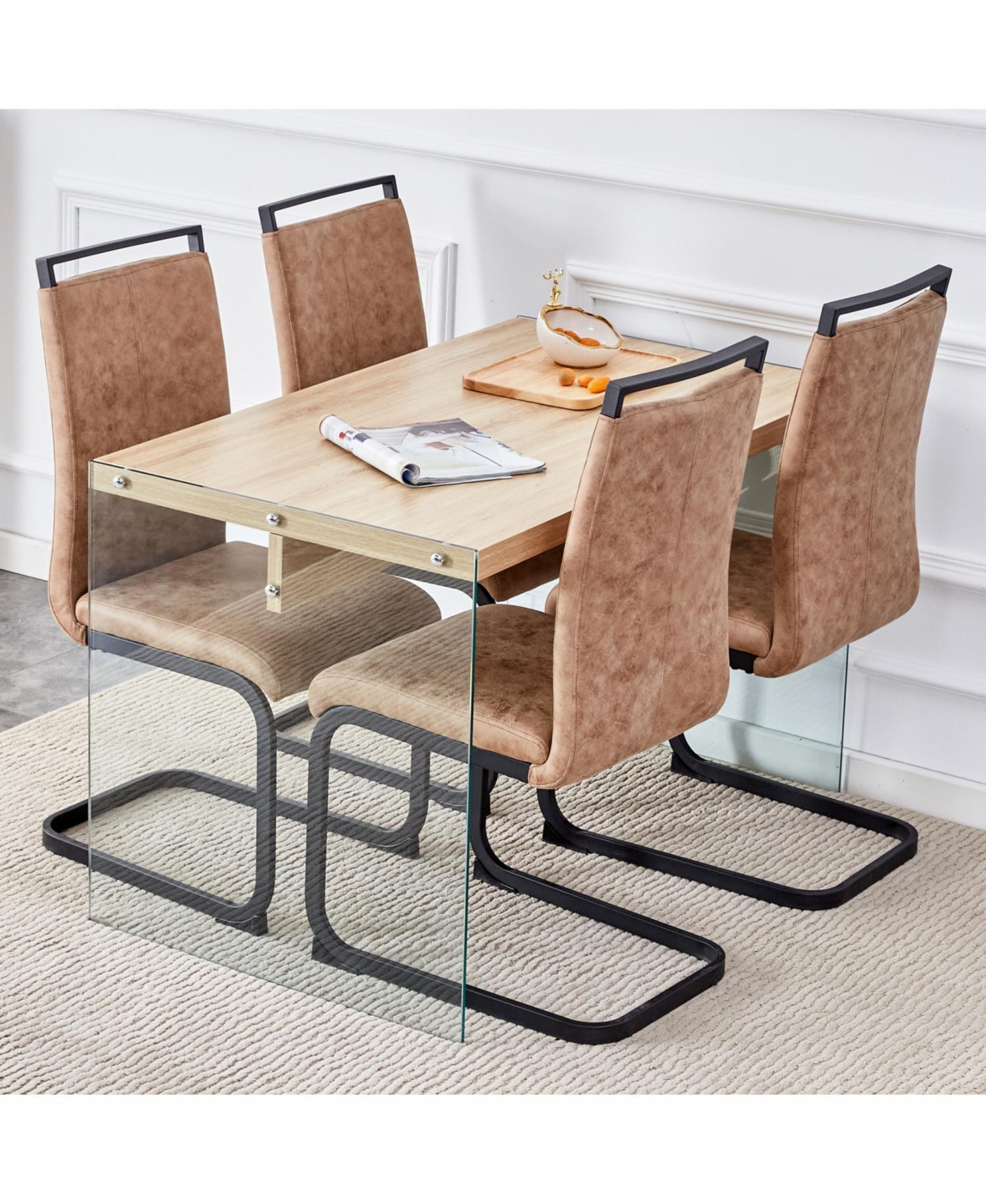 Click here for Streamdale Wood Coffee Table Set with 4 Brown Chai... prices