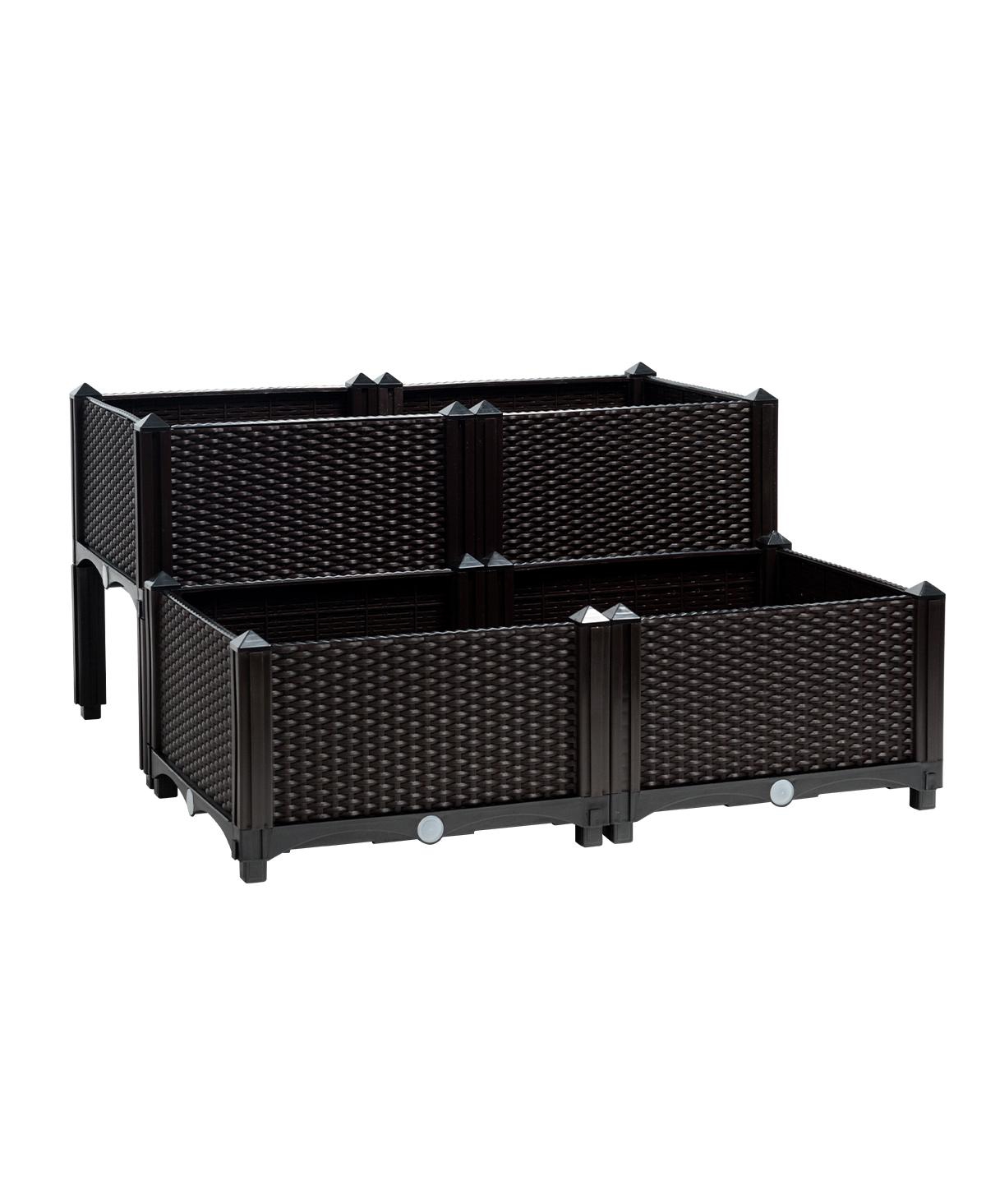 Click here for Set of 4 Elevated Flower Vegetable Grow Planter Bo... prices