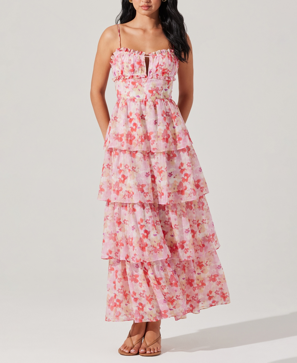 Click here for Astr the Label Womens Vonessa Ruffled Tiered Maxi... prices