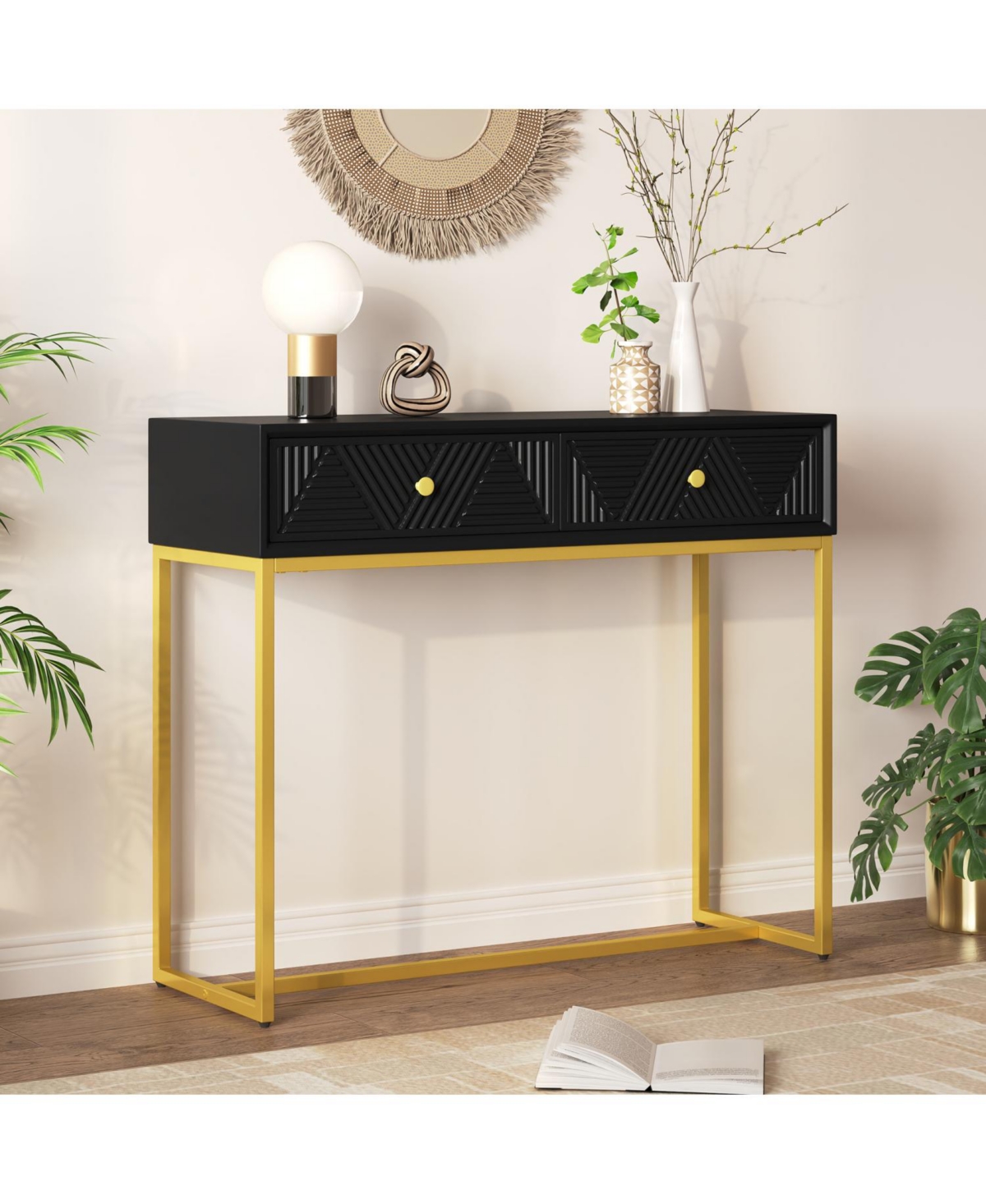 Click here for Streamdale Modern Sleek Console Table Two Drawers... prices