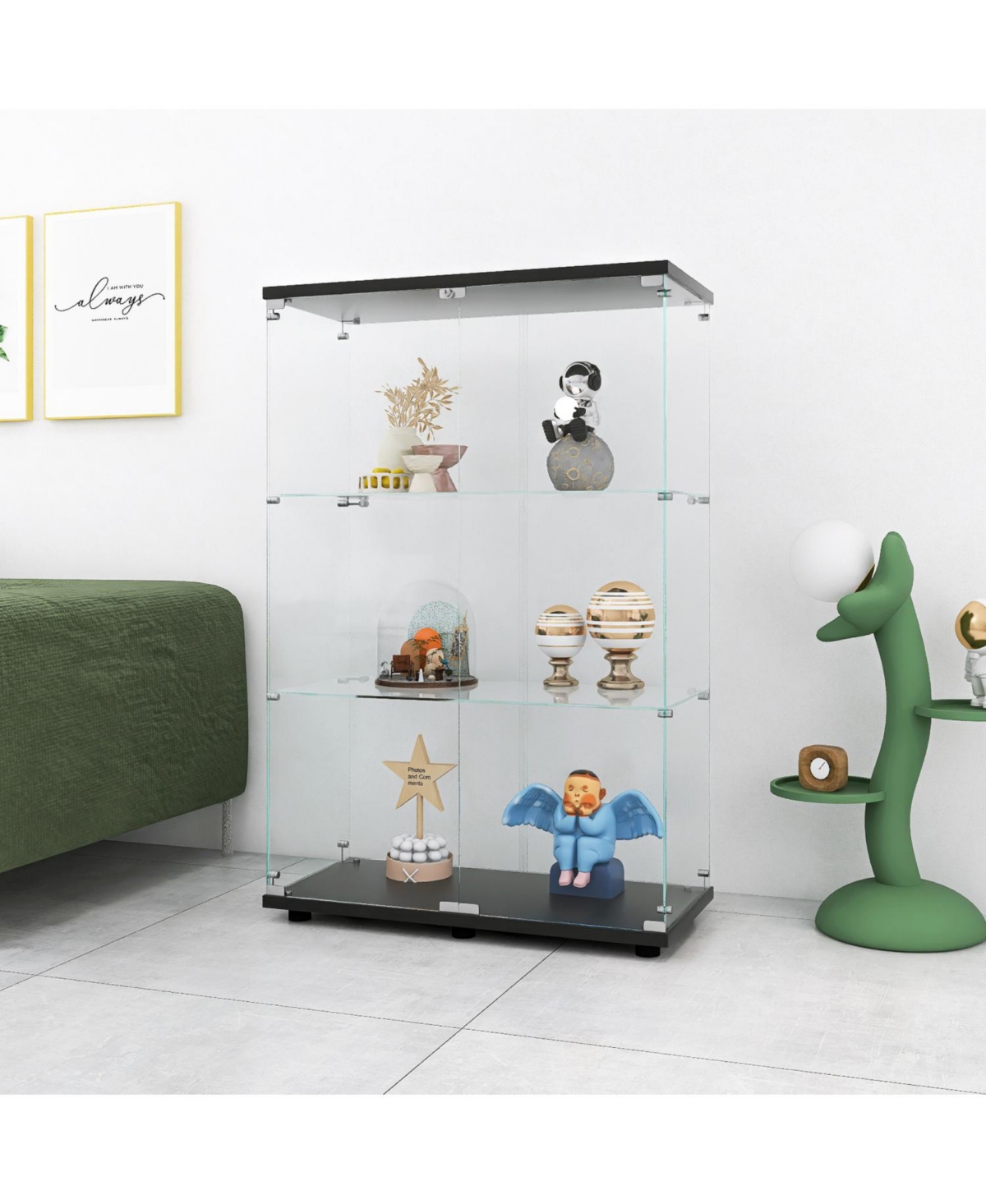 Click here for Two-door Glass Display Cabinet 3 Shelves with Door... prices