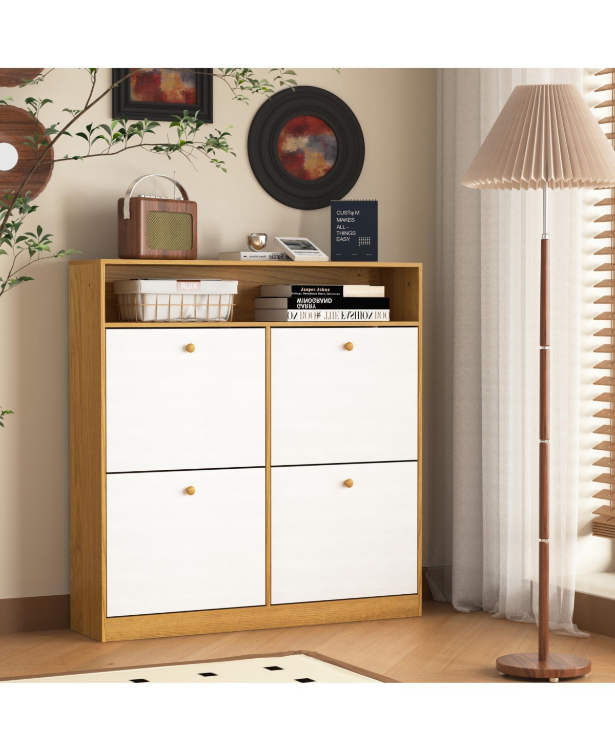 Click here for Streamdale Shoe Storage Cabinet with 4 Flip Drawer... prices