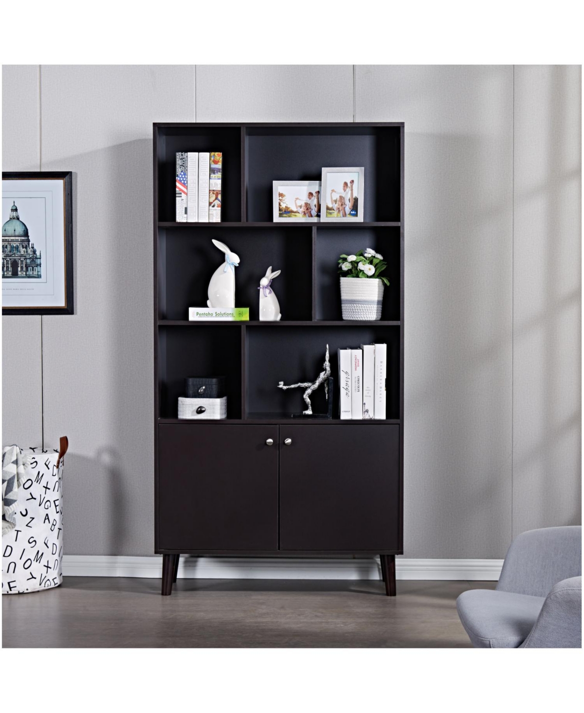 Click here for Streamdale 67" Bookcase with Doors  3-tier Bo... prices
