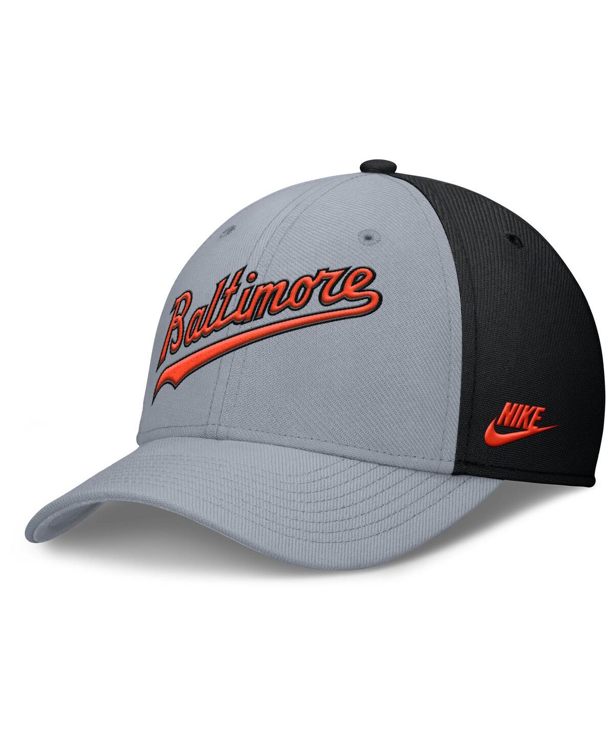 Click here for Nike Mens Gray/Black Baltimore Orioles Rise Swoosh... prices