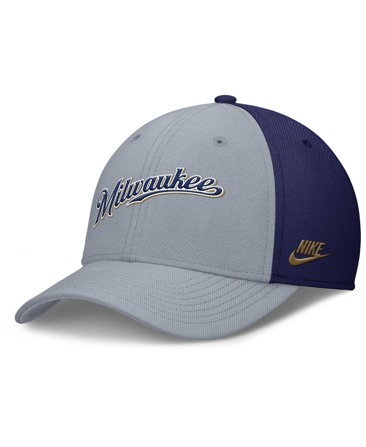 Click here for Nike Mens Gray/Navy Milwaukee Brewers Rise Swoosh... prices