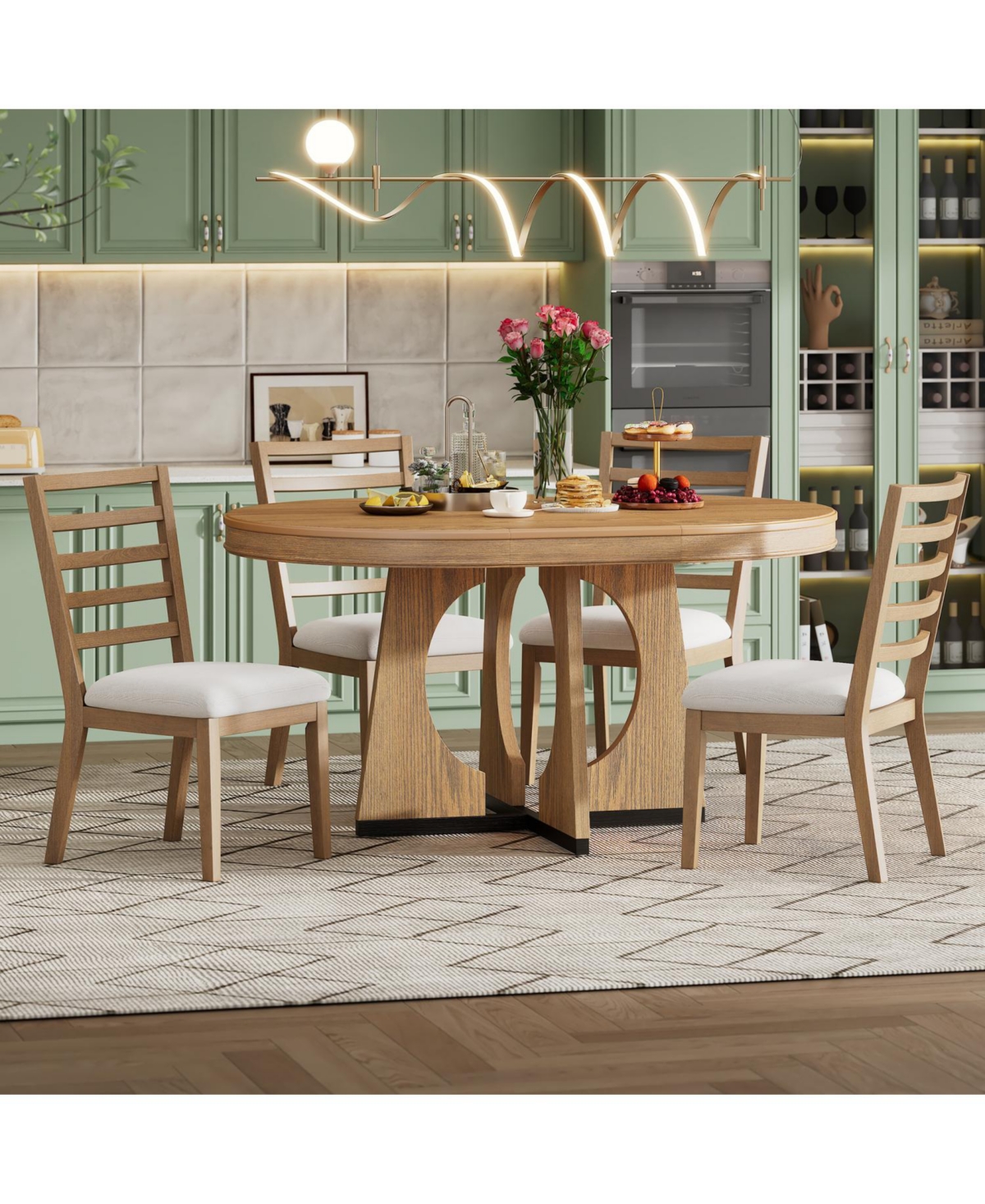 Click here for Streamdale 5-Piece Geometric Dining Set with Exten... prices
