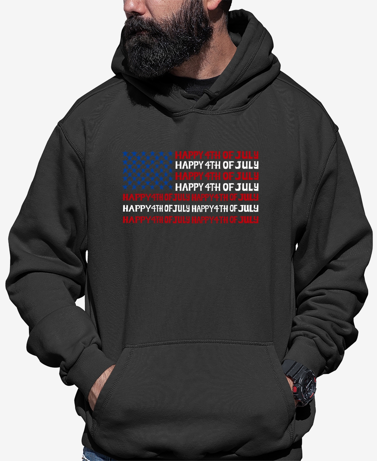 Click here for La Pop Art Mens Happy 4th Of July Word Art Hooded... prices