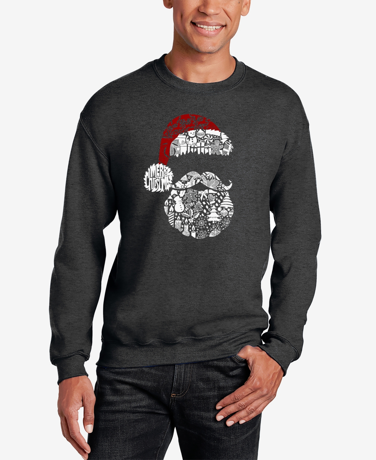 Click here for La Pop Art Mens Santa Pics Word Art Crewneck Sweat... prices