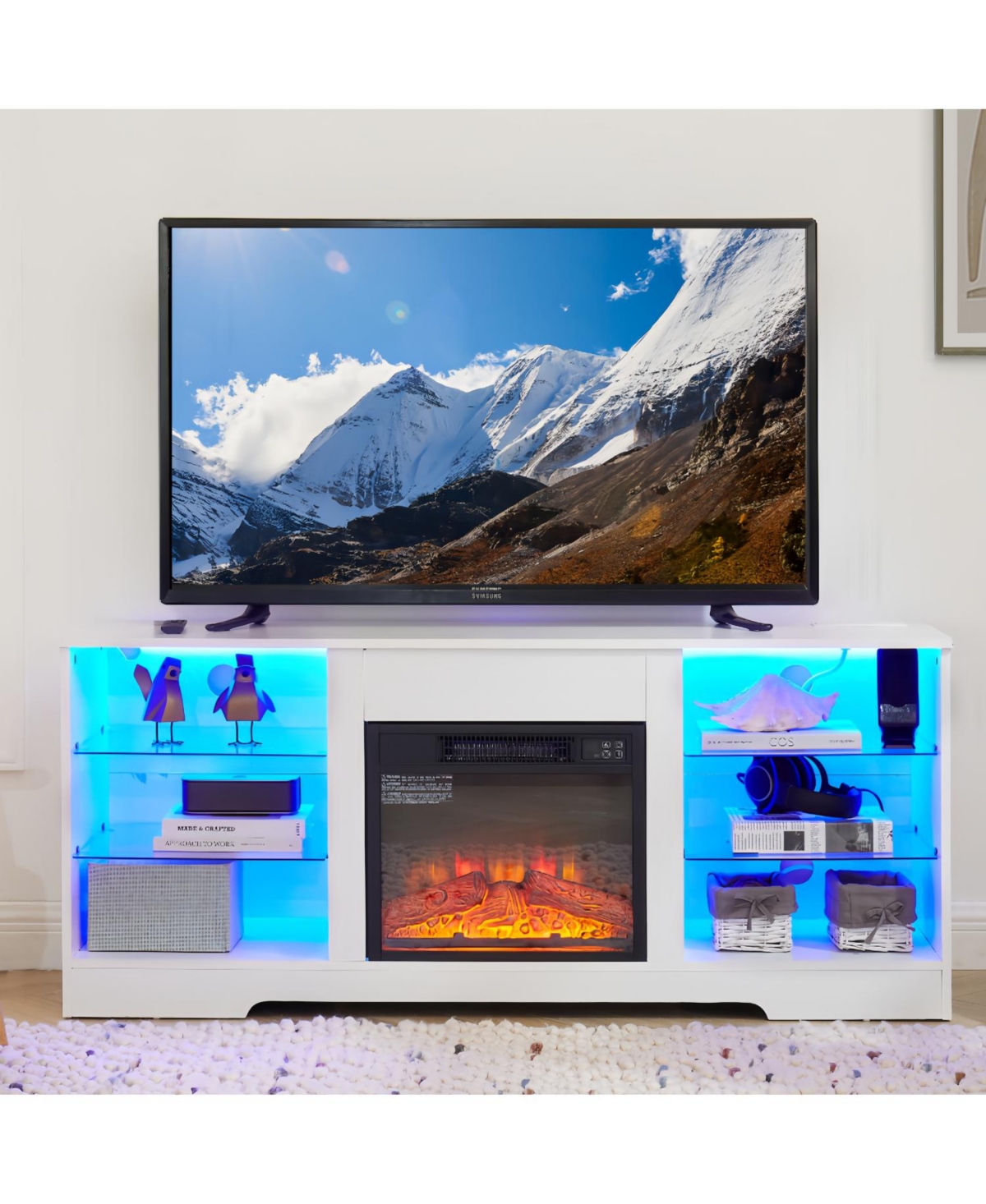 Click here for Streamdale Electric Fireplace Tv Stand with Glass... prices