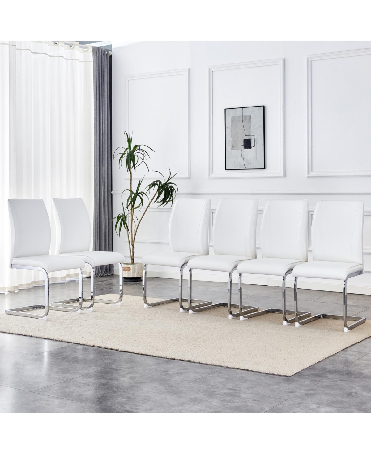 Click here for Streamdale Luxury Simple Arch Chair - Set of 6 Whi... prices