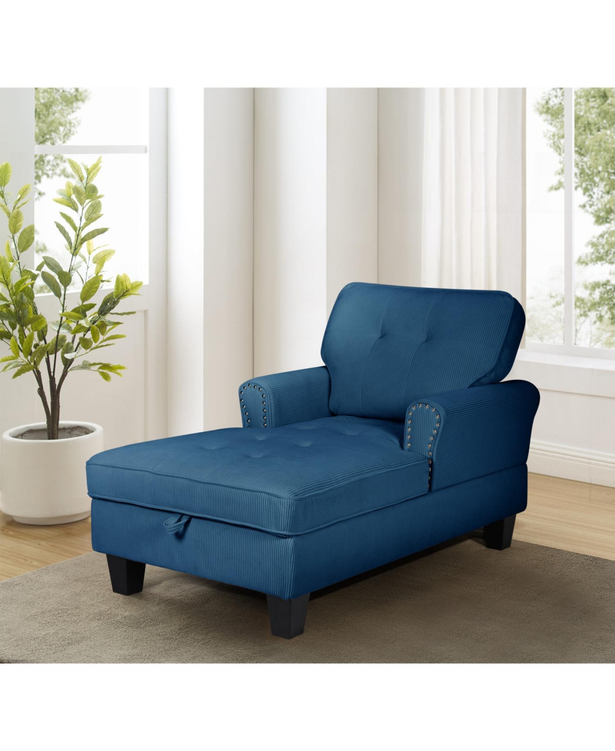 Click here for Streamdale 2-in-1 Chaise Lounge with Storage - Blu... prices