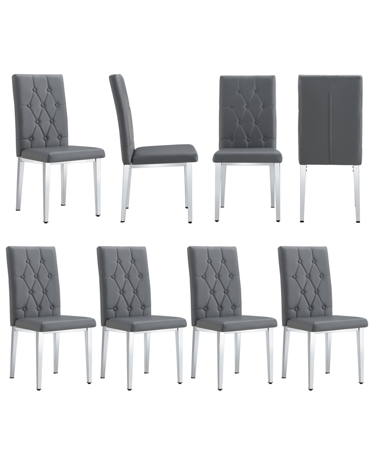 Click here for Streamdale 8-Piece Gray Armless Dining Chairs Eleg... prices