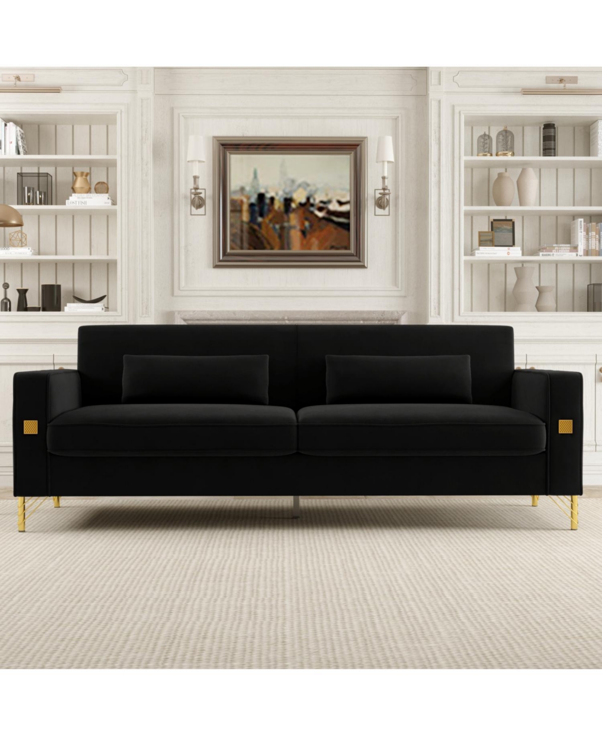Click here for Streamdale Black 2 Seater Sofa - Black prices