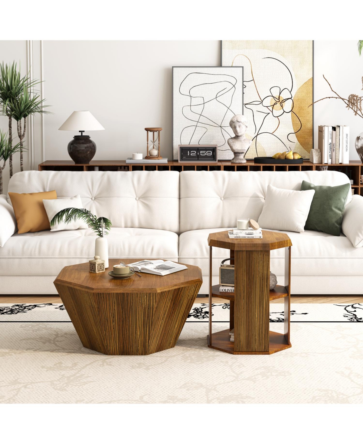 Click here for Streamdale Octagonal Rubberwood Coffee Table Set (... prices