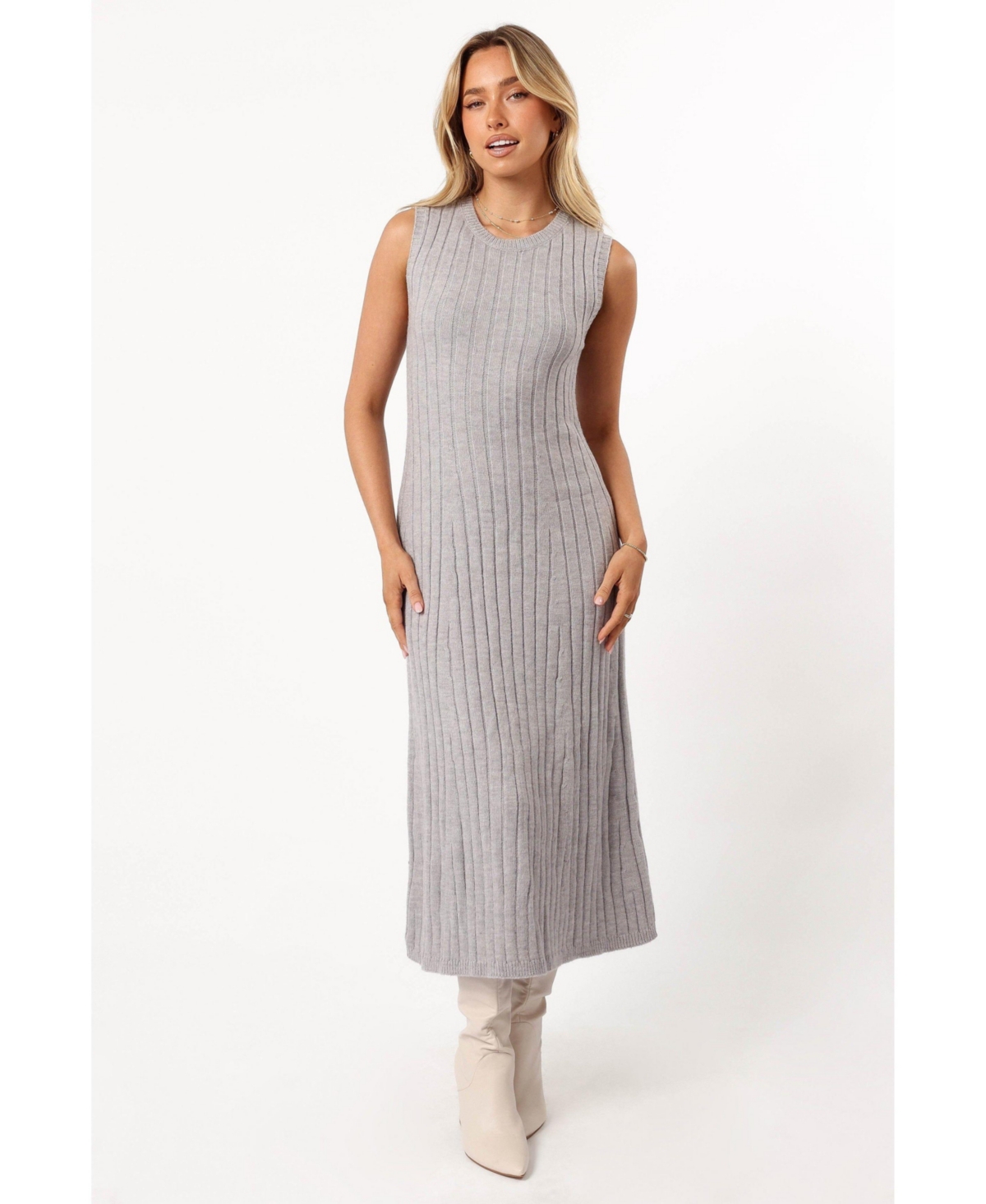 Click here for Petal and Pup Womens Kellie Knit Midi Dress - Grey prices