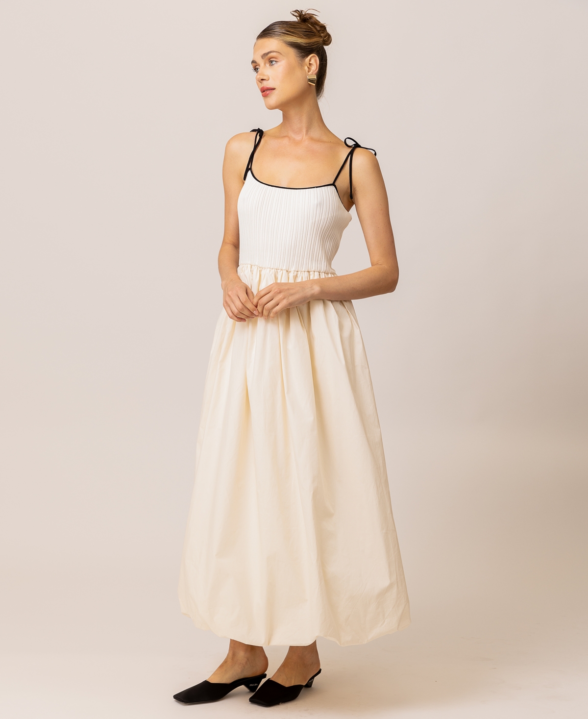 Line & Dot Jules Dress Cream In Neutral | ModeSens