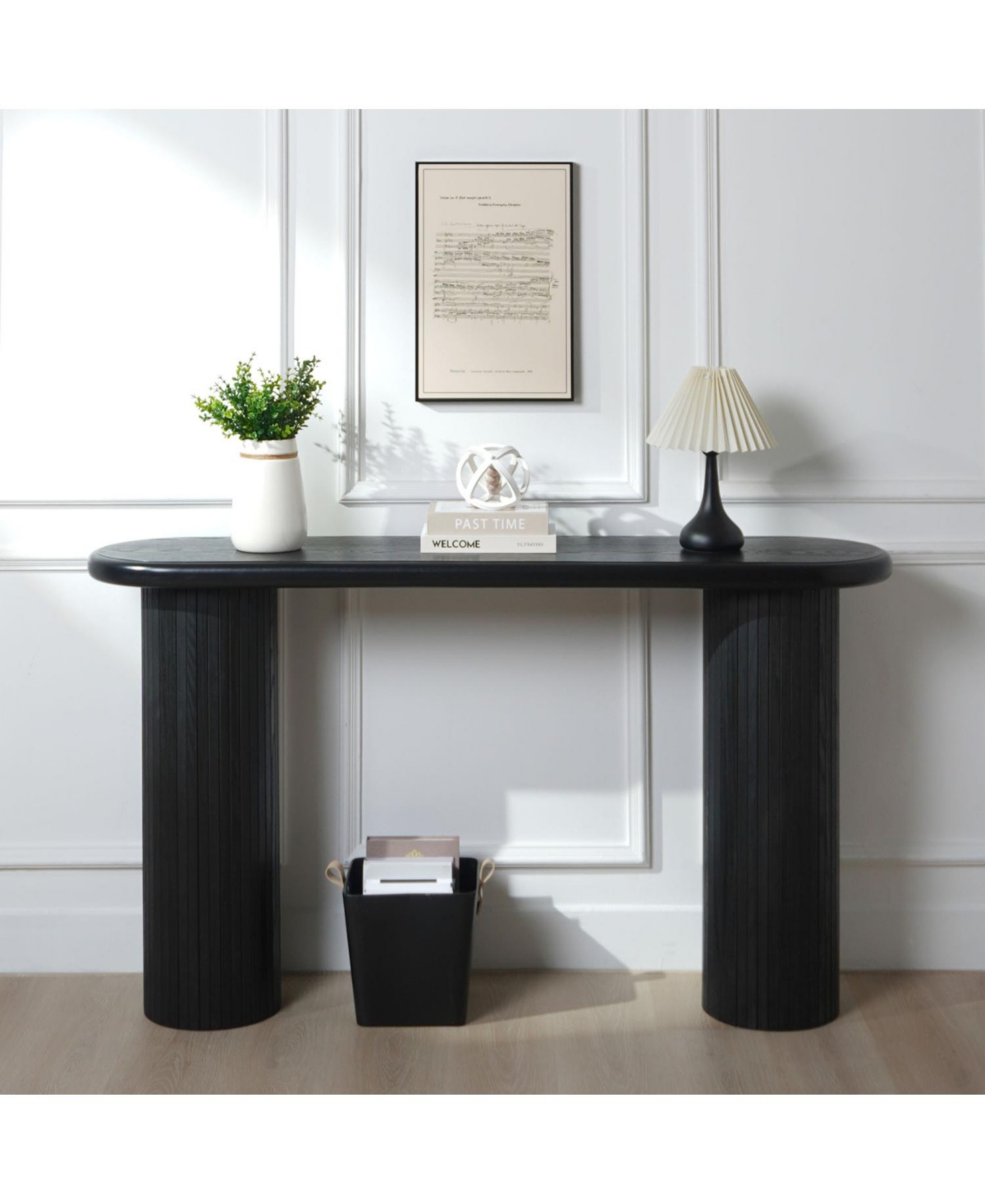 Click here for Streamdale Black Fluted Console Table - 56" E... prices