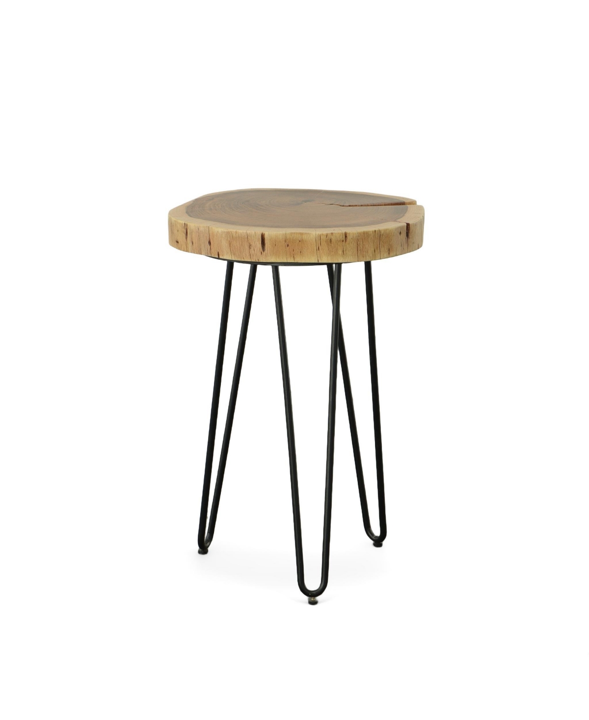 Click here for Iron and Solid Wood End Table – Round Accen... prices